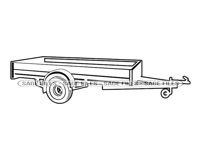 Car Trailer Svg, Pickup Truck Trailer Svg, Car Trailer Dxf, Car Trailer ...