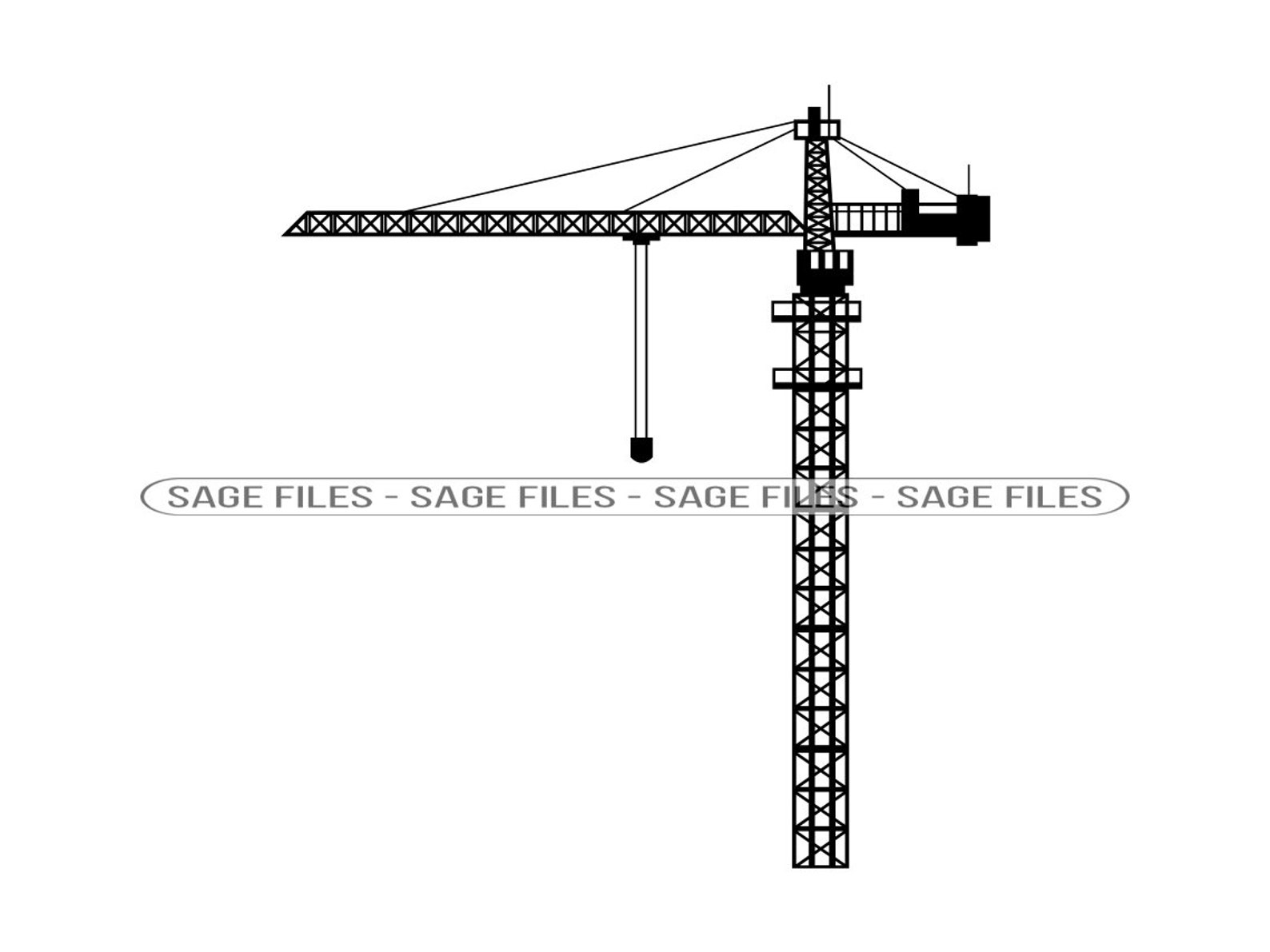Tower Crane SVG, Construction Crane SVG, Tower Crane Clipart, Tower ...