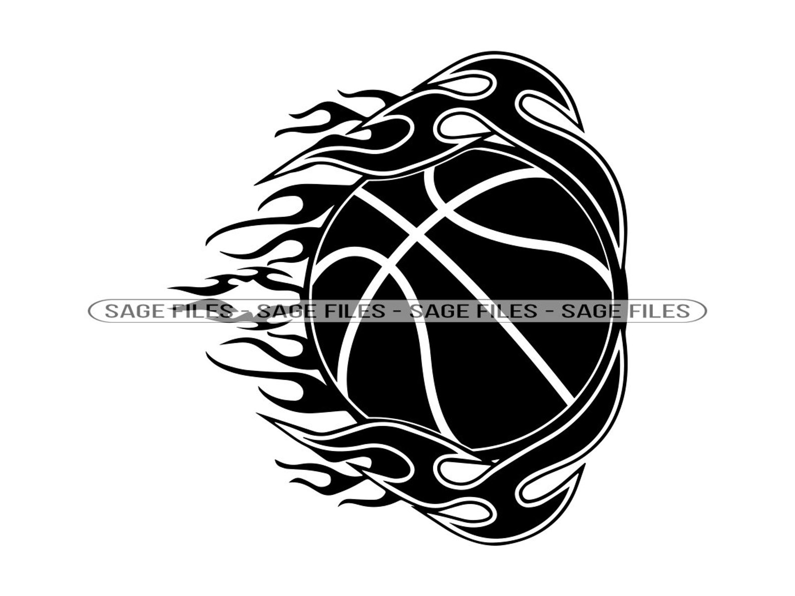 Flaming Basketball SVG Basketball Clipart Basketball Files - Etsy