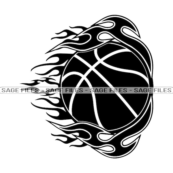 Flaming Basketball Svg - Etsy