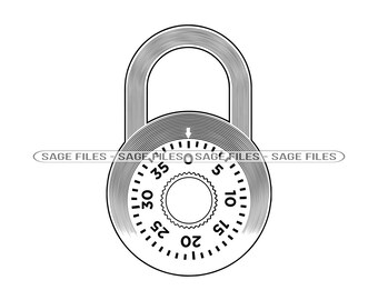 Combination Lock Svg - Etsy