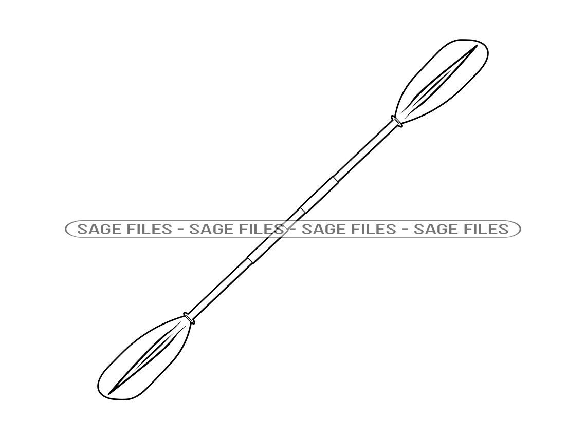 Kayak Paddle Outline #2 SVG, Kayak Paddle SVG, Kayaking Svg, Kayak ...