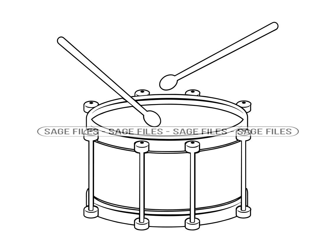 Marching Snare Drum Drawing