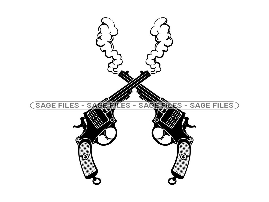 Smoking Gun Logo SVG, Pistol Svg, Gun Svg, Revolver Svg, Gun Clipart ...