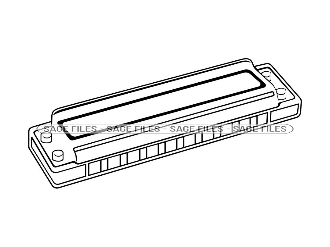 Harmonica Outline SVG, Harmonica SVG, Harmonica Clipart, Harmonica Files for Cricut, Harmonica ...