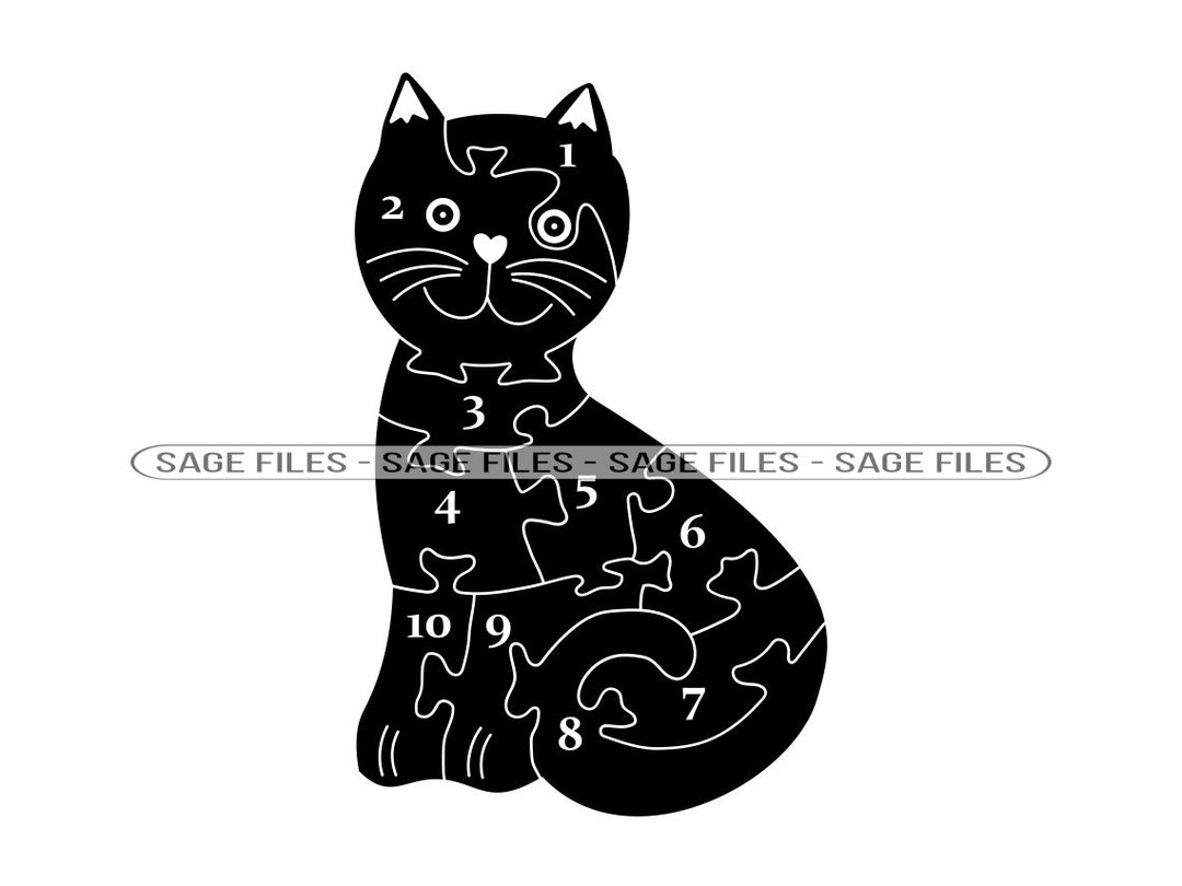 Cat Puzzle SVG, Puzzle SVG, Cat SVG, Cat Clipart, Cat Files for Cricut ...
