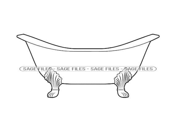 Bathtub Outline SVG Bathtub SVG Bath Svg Shower Svg - Etsy