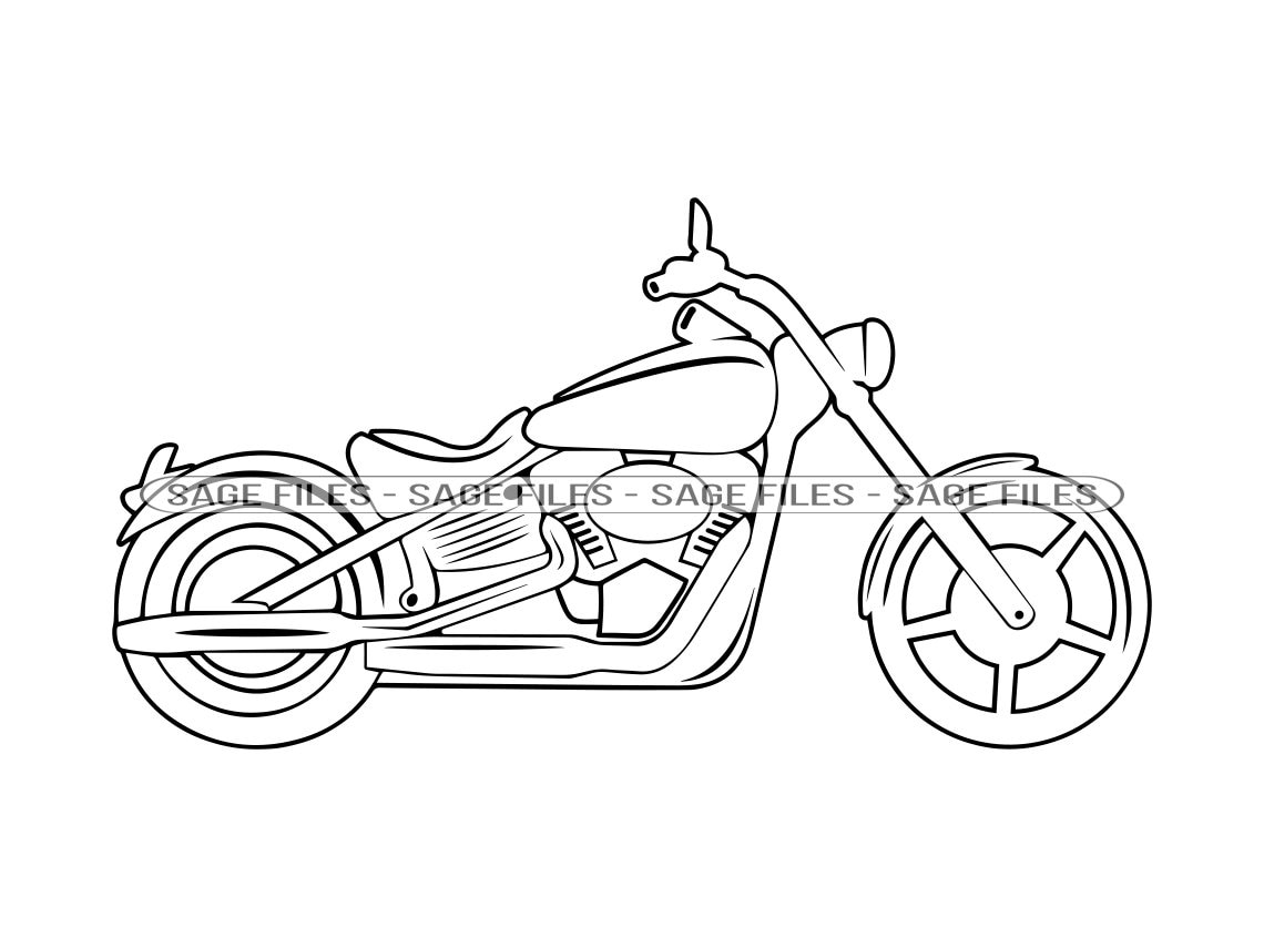 Harley Motorcycle Outline