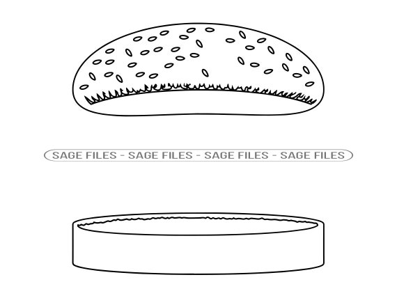 Burger Bun Outline SVG Burger SVG BBQ Svg Burger Clipart - Etsy Finland