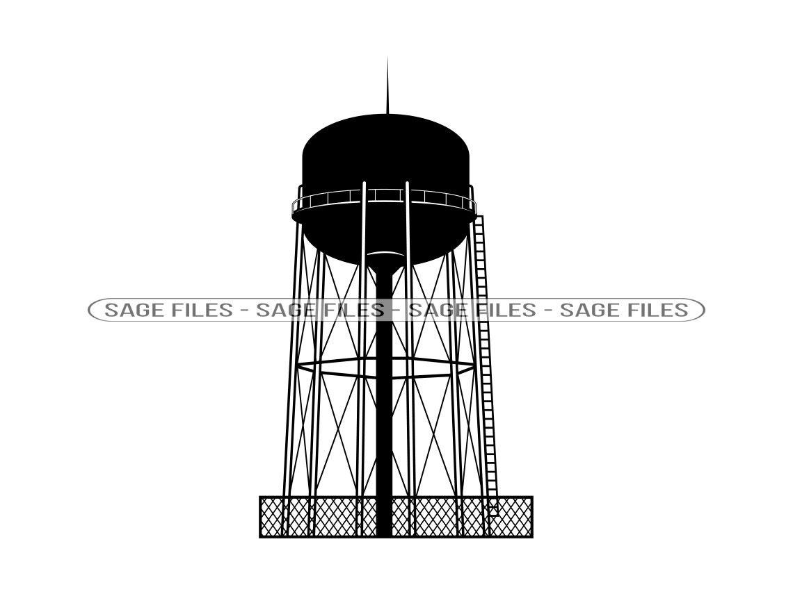 Water Tower SVG, Town Svg, Farm Svg, Water Tower Clipart, Water Tower ...