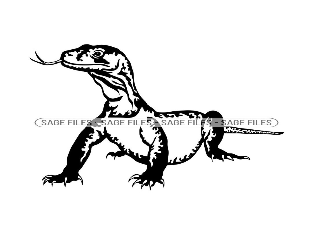 Komodo Dragon SVG, Lizard Svg, Reptile Svg, Komodo Dragon Clipart ...