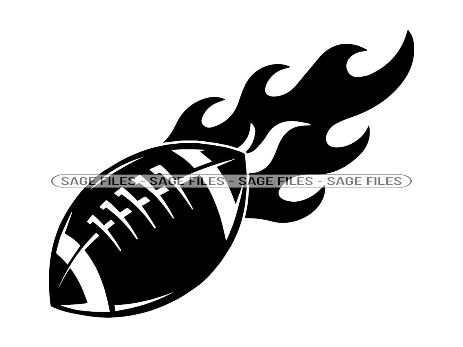 Flaming Football #3 SVG, Football Svg, Football Clipart, Football Files ...