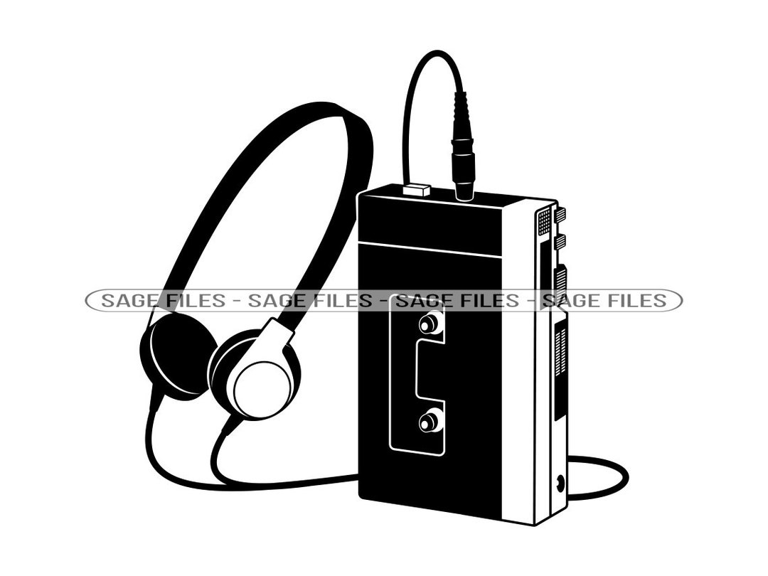 Walkman Svg, Compact Cassette SVG, Retro Music, Walkman Clipart ...