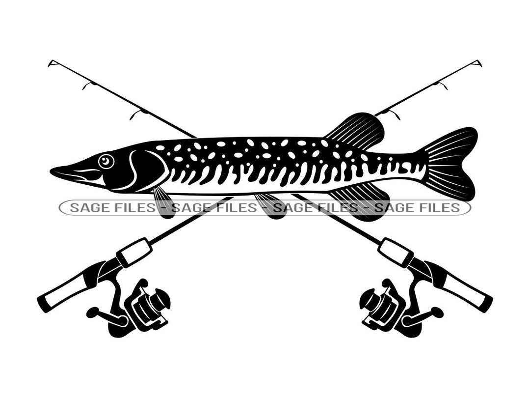 Pickerel Fishing SVG, Fishing Logo Svg, Fish Svg, Fishing Clipart ...