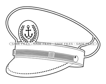 Captain Hat Outline for Cricut - Etsy