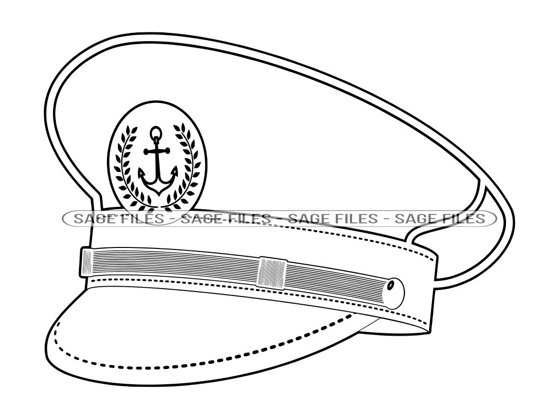 Sailor Captain Hat Drawing