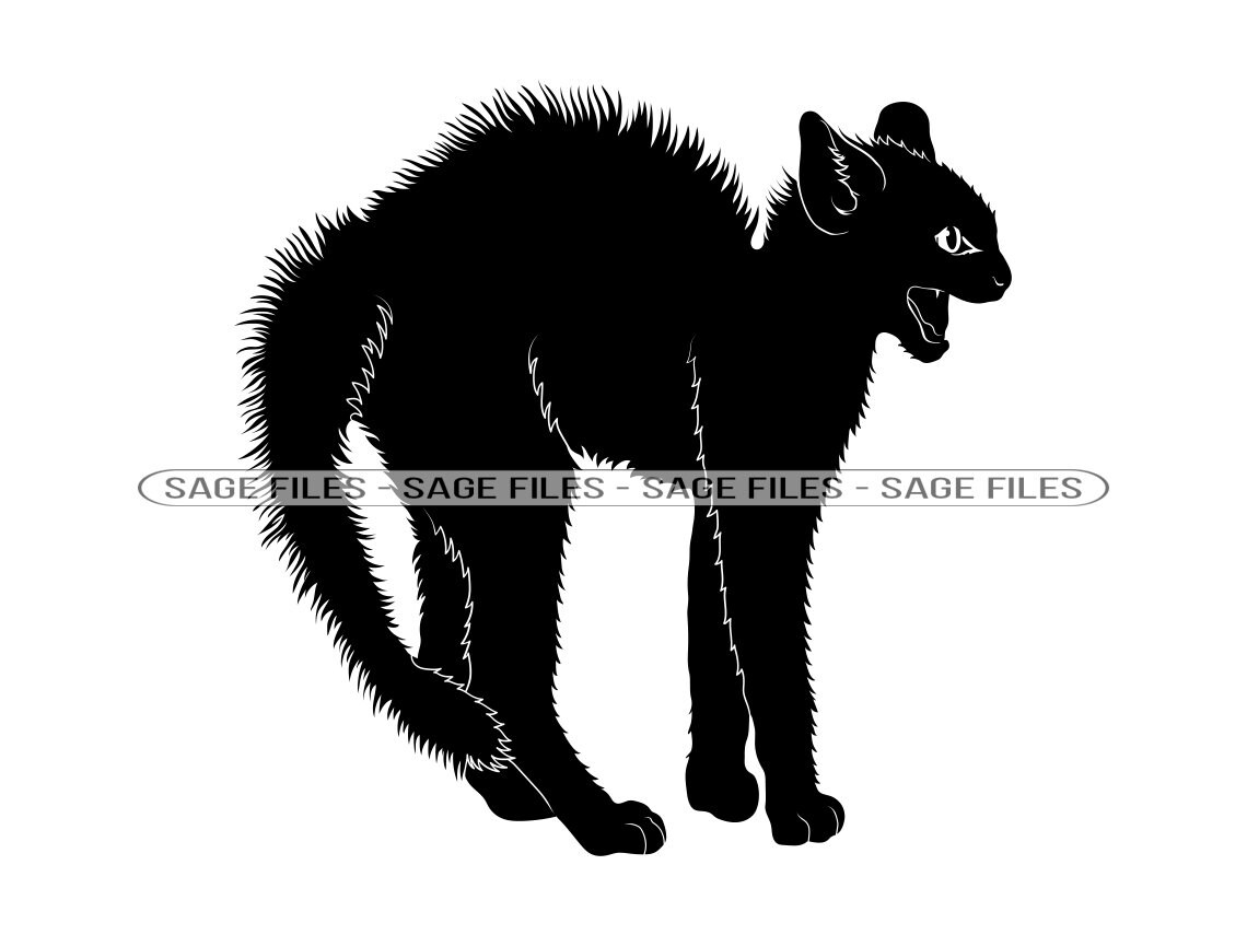 Scared Cat SVG Cat Svg Cat Hissing Svg Cat Clipart Cat - Etsy