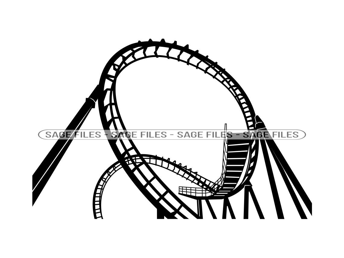 Roller Coaster 5 SVG, Roller Coaster Clipart, Roller Coaster Files for ...