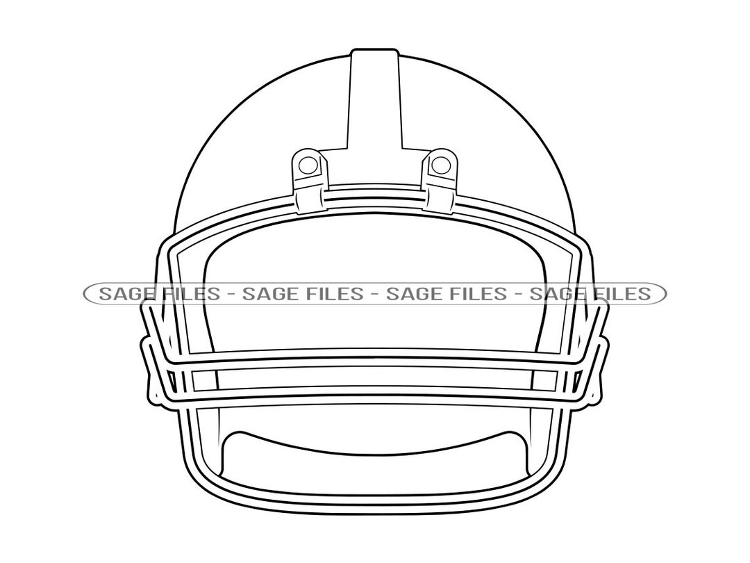 Football Helmet Outline #3 SVG, Football Helmet Clipart, Football ...