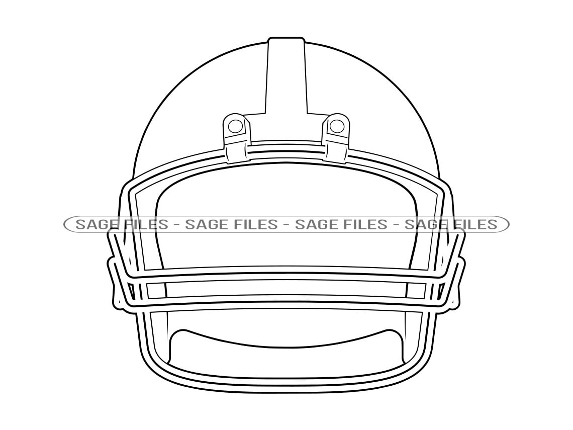 Football Helmet Outline #3 SVG, Football Helmet Clipart, Football ...