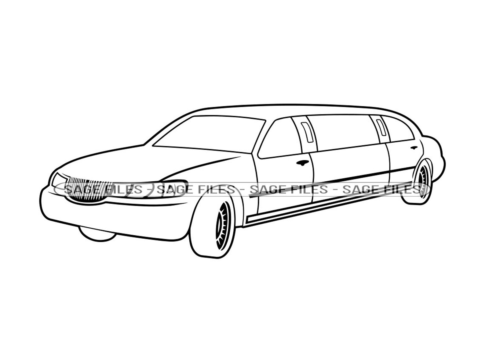 Limousine Outline SVG, Limousine SVG, Limousine Clipart, Limousine ...