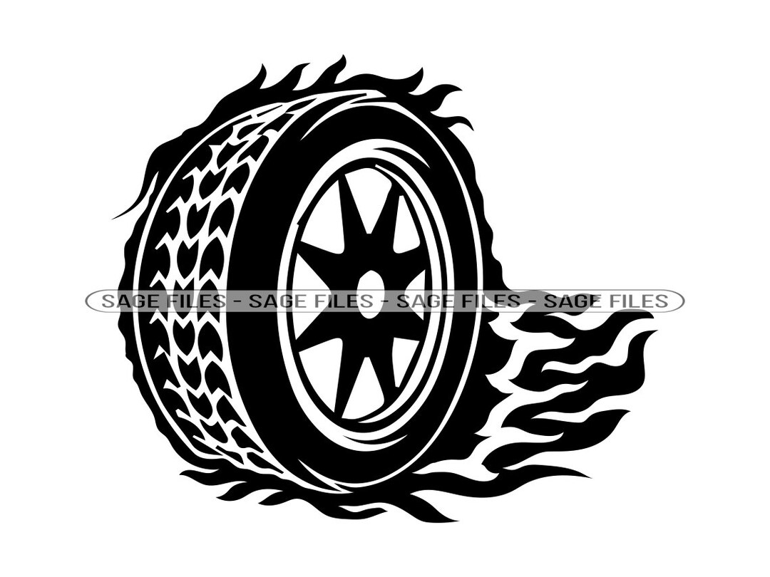 Flaming Wheel SVG, Wheel Svg, Racing Svg, Wheel Clipart, Wheel Files ...