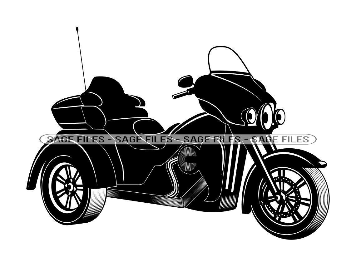Trike Motorcycle #3 SVG, Motorcycle Svg, Trike Svg, Trike Motorcycle ...