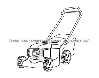 Lawn Mower Outline - Etsy