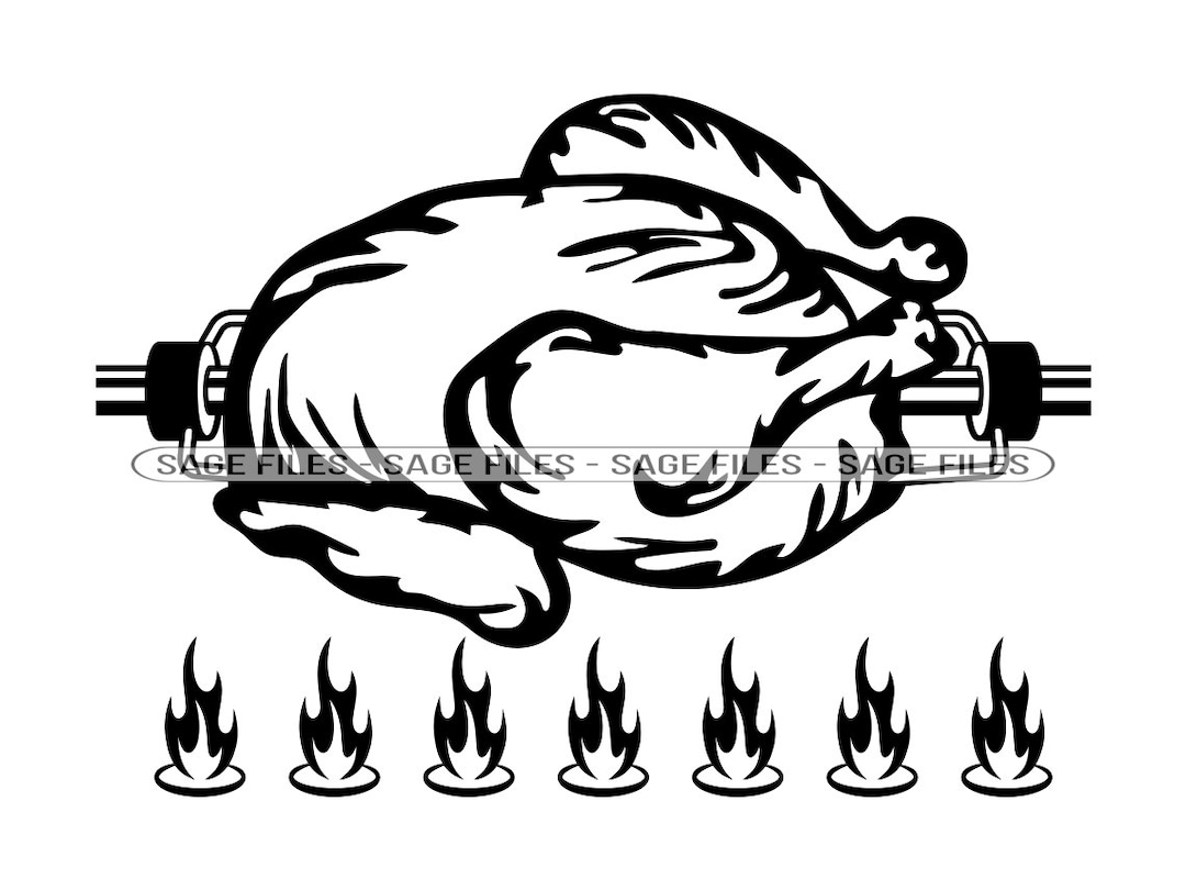 Chicken Rotisserie SVG, Grilled Chicken Svg, BBQ Chicken Svg, Clipart ...