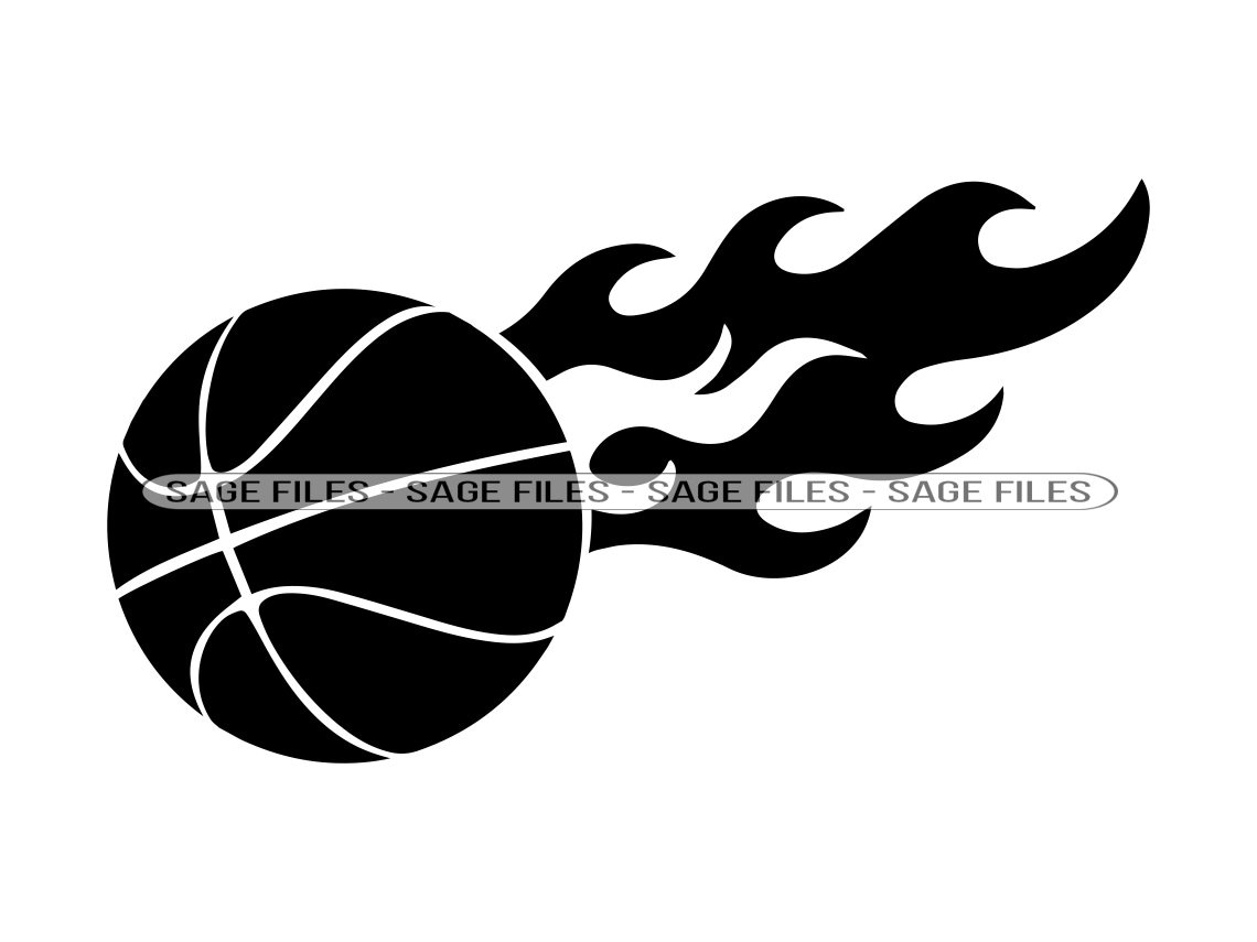 Flaming Basketball 6 SVG, Basketball Clipart, Basketball Files for ...