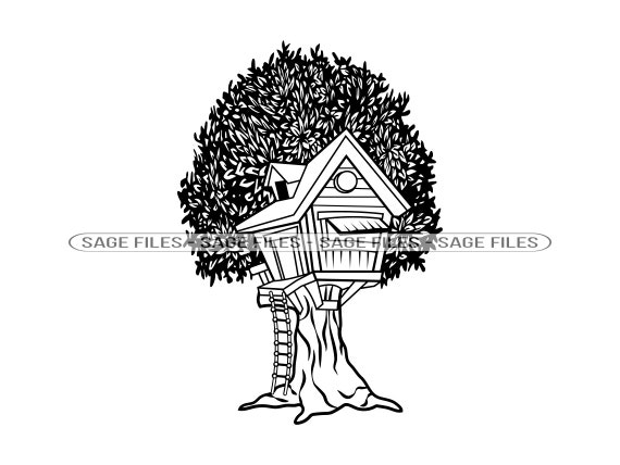 Tree House 2 SVG Tree House Svg Treehouse SVG Tree House - Etsy