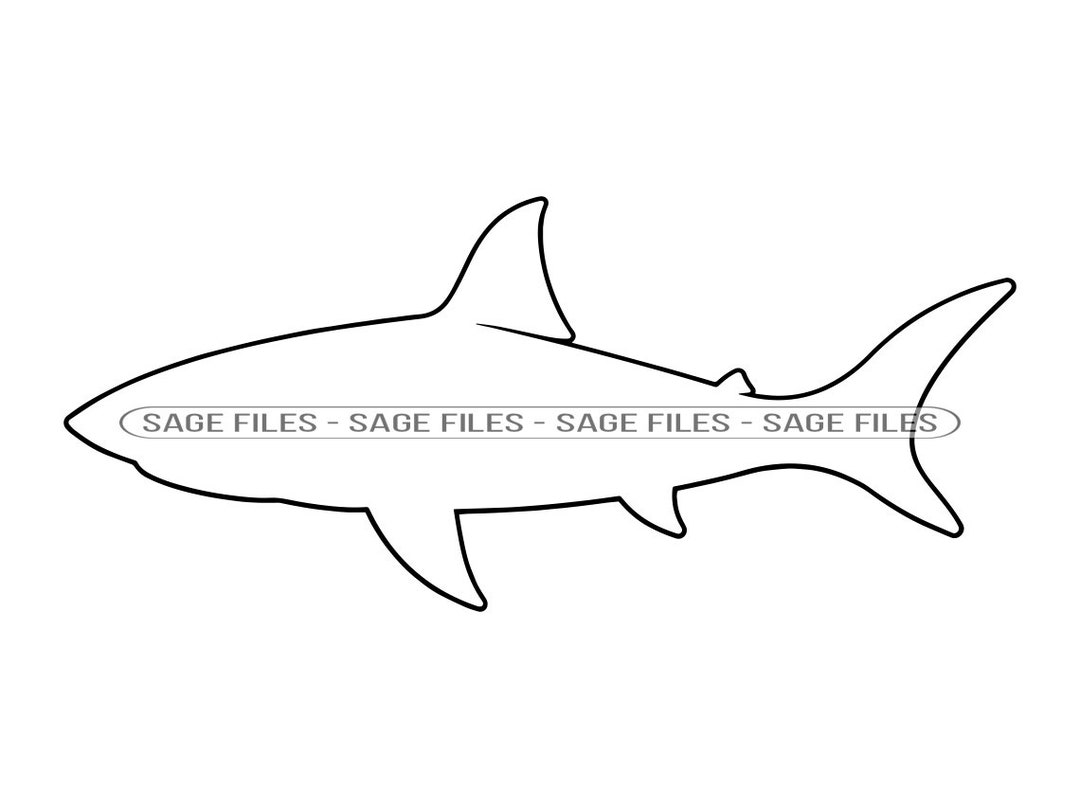 Shark Outline SVG, Shark Svg, Shark Clipart, Shark Files for Cricut ...