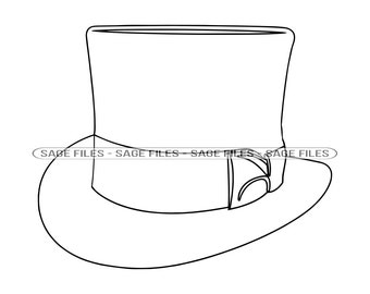 Top Hat Outline Svg - Etsy