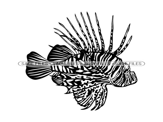Red Lionfish SVG Tropical Fish Svg Tropical Fish Clipart - Etsy