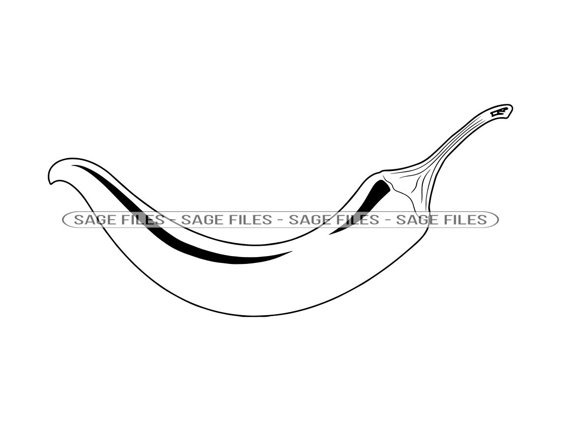 Chili Pepper Outline 2 SVG Hot Pepper Svg Spicy Svg Chili - Etsy