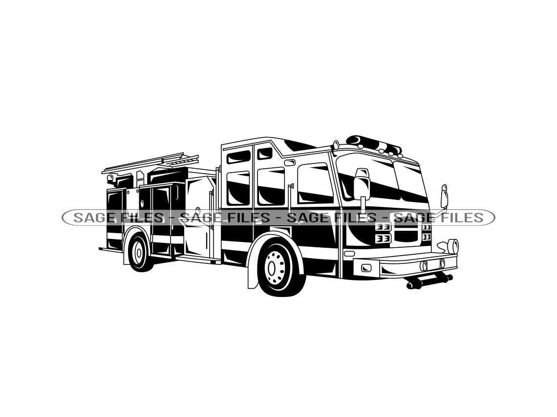Fire Truck 4 SVG, Firetruck Svg, Fire Engine SVG, Fire Truck Clipart ...