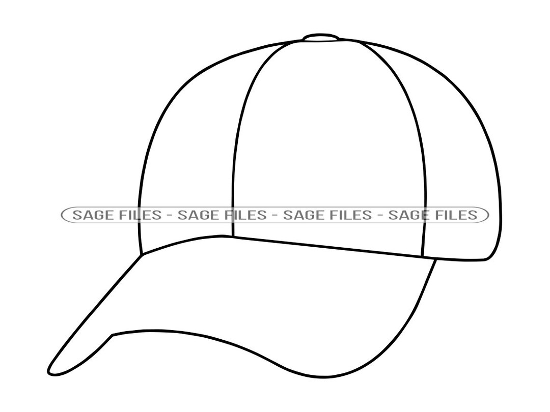 Baseball Cap Outline #8 SVG, Baseball Cap SVG, Hat Svg, Baseball Cap ...