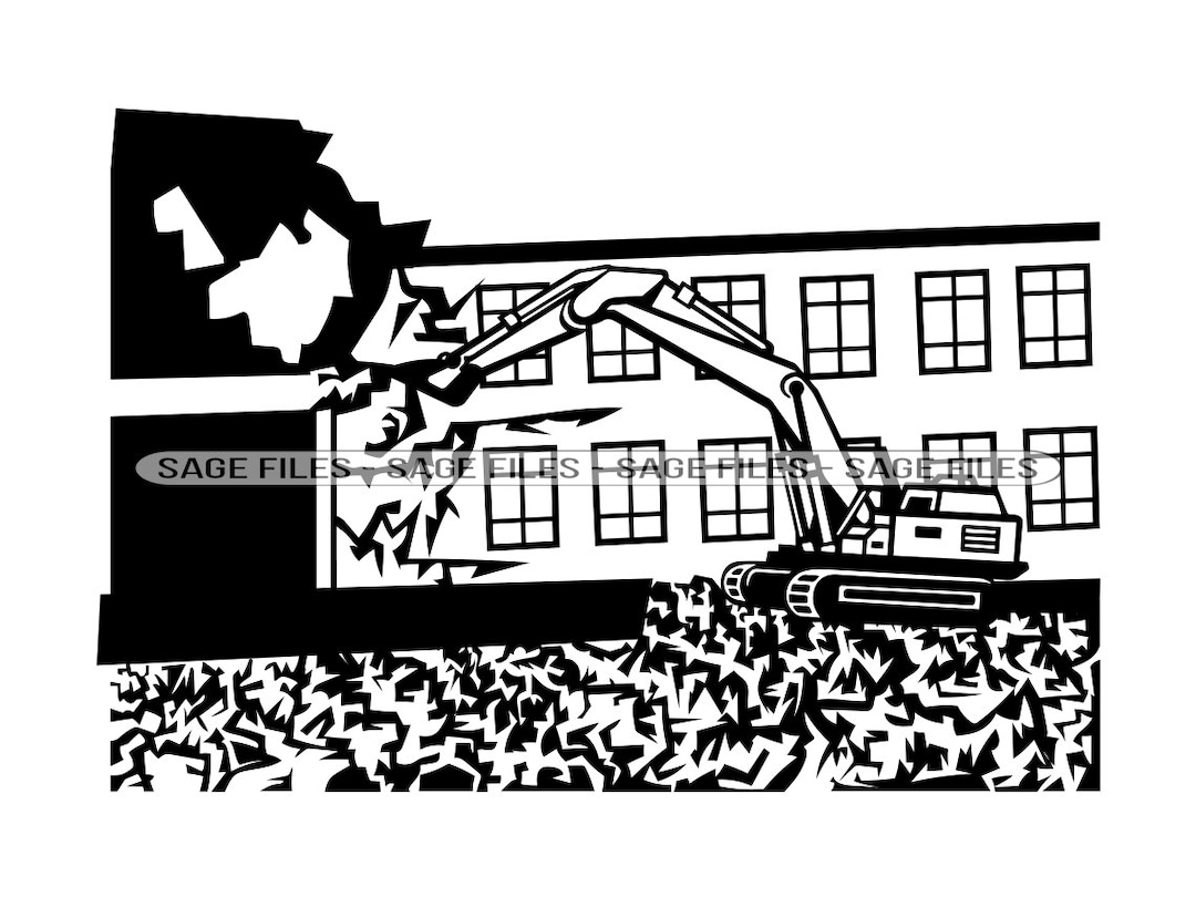 Demolition SVG, Excavator SVG, Heavy Equipment Svg, Demolition Clipart ...