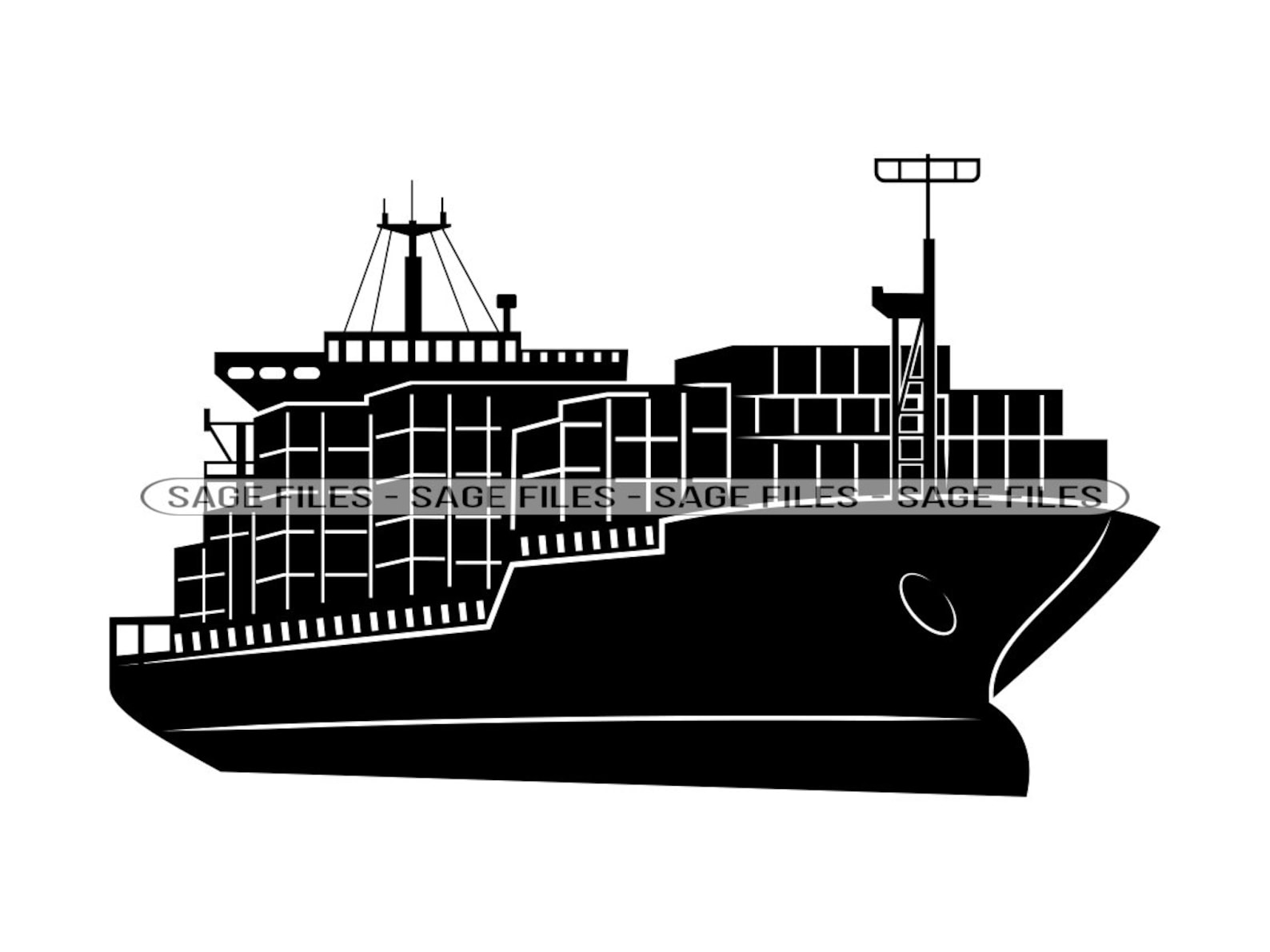 Container Ship SVG, Shipping Svg, Ship Svg, Container Ship Clipart ...