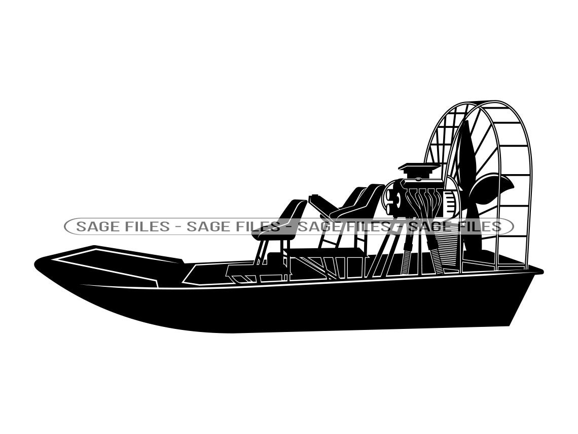 Airboat SVG, Airboat Clipart, Airboat Files for Cricut, Airboat Cut ...