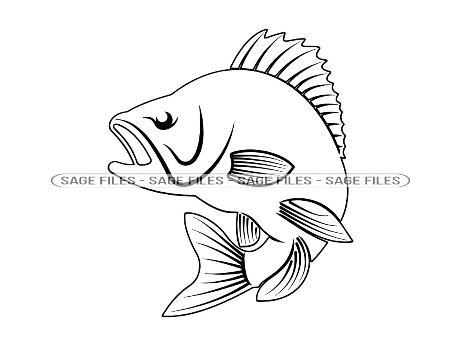Fishing Outline 5 SVG Fishing Svg Fish SVG Fishing - Etsy