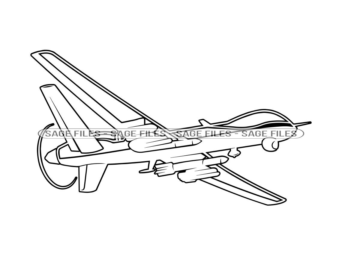Uav Drone Outline Svg Air Force Svg Drone Svg Drone Etsy