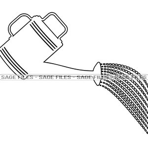 Watering Can Outline SVG Gardening SVG Planting Svg - Etsy