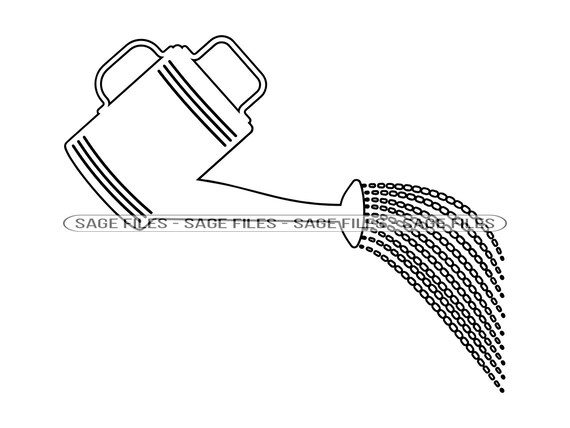 Watering Can Outline SVG Gardening SVG Planting Svg - Etsy