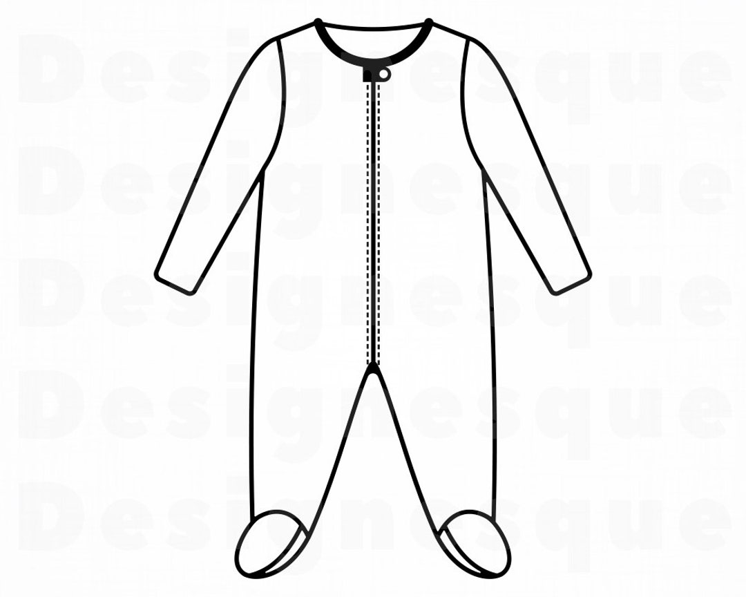 Baby Rompers Outline SVG, Baby Svg, Toddler Svg, Baby Clipart, Baby ...