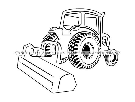 Flail Mower Tractor Outline SVG Tractor Svg Lawn Mower SVG - Etsy México