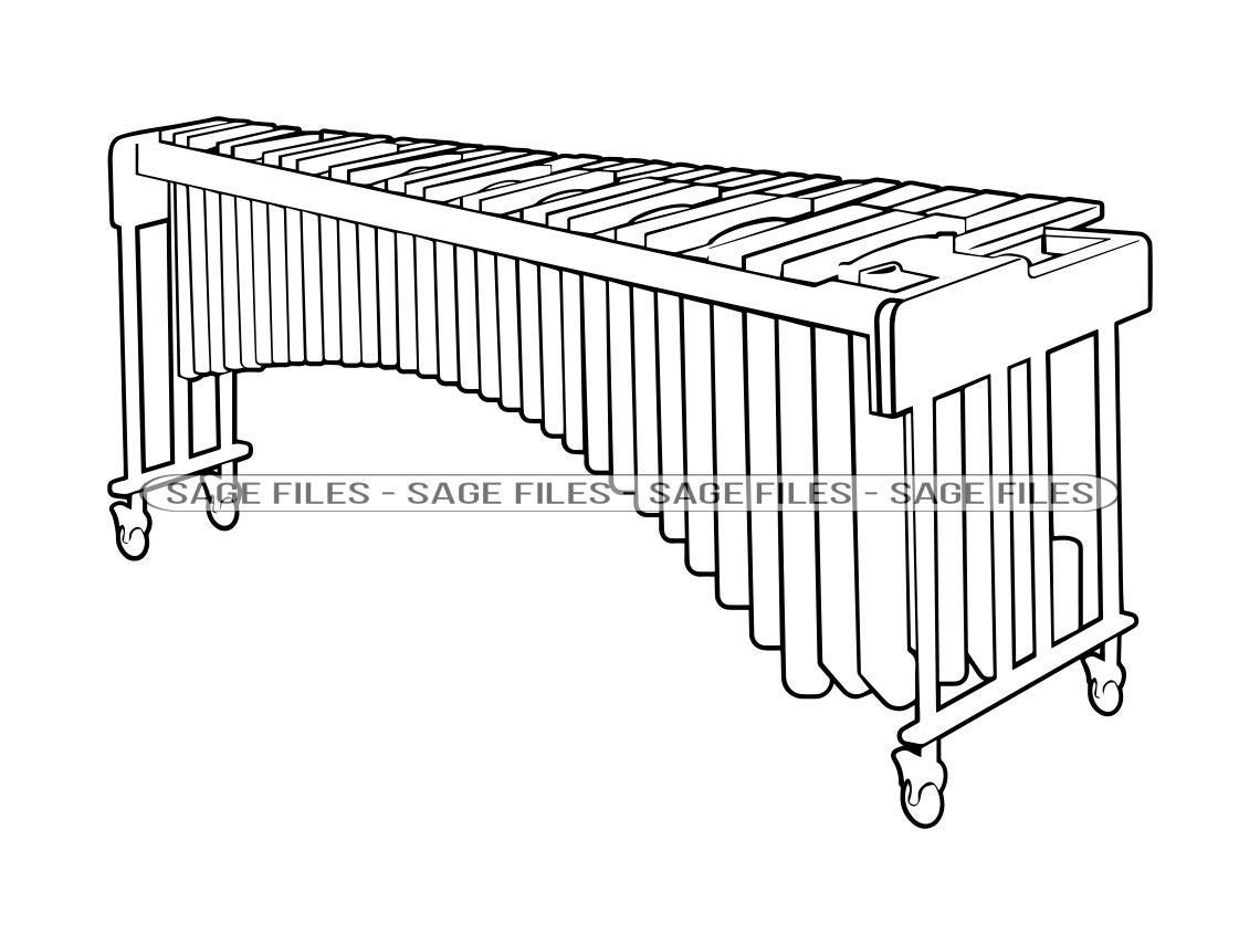 Marimba Outline SVG, Marimba Clipart, Marimba Files for Cricut, Marimba ...