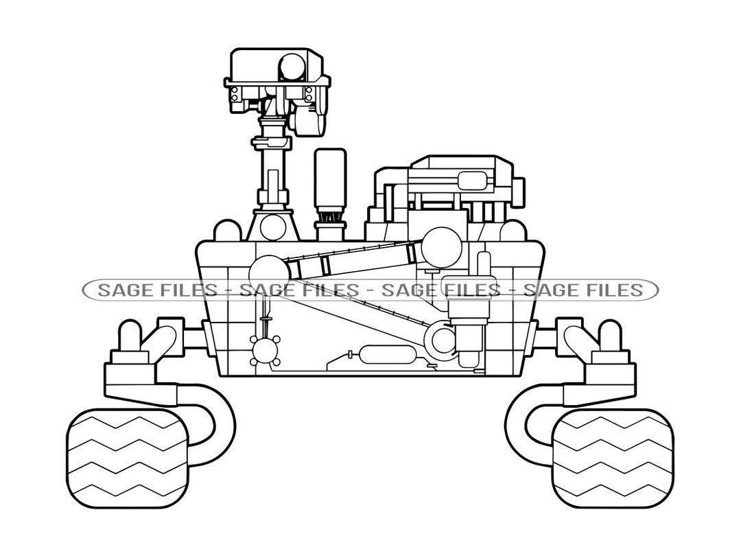 Mars Rover Outline SVG, Mars, Mars Rover Clipart, Mars Rover Files for ...