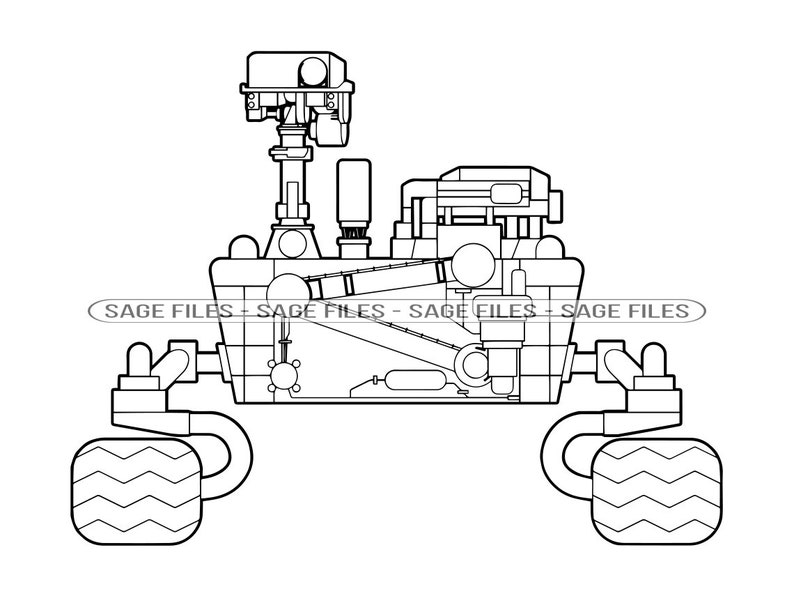 Mars Rover Outline SVG, Mars, Mars Rover Clipart, Mars Rover Files for ...