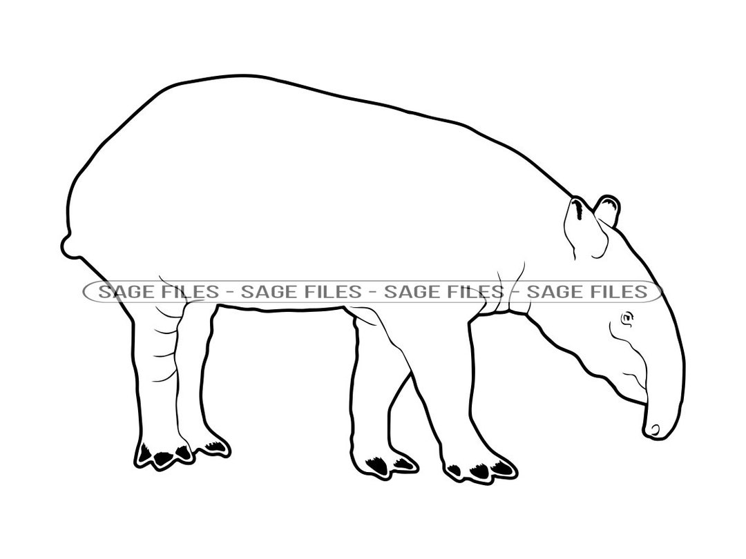 Tapir Outline 2 SVG Tapir SVG Tapir Clipart Tapir Files - Etsy